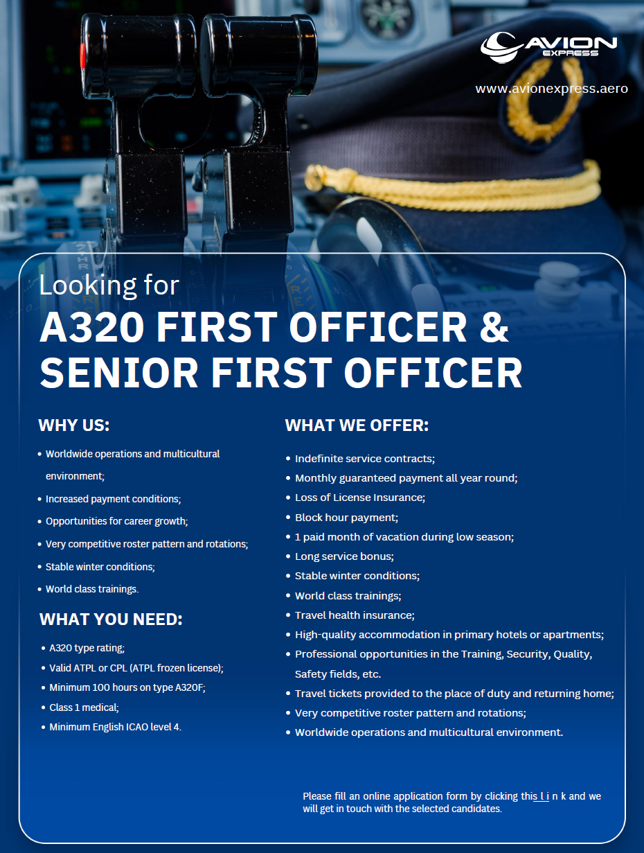 AVION Express招A320 First Officer - Sinopilot Organization