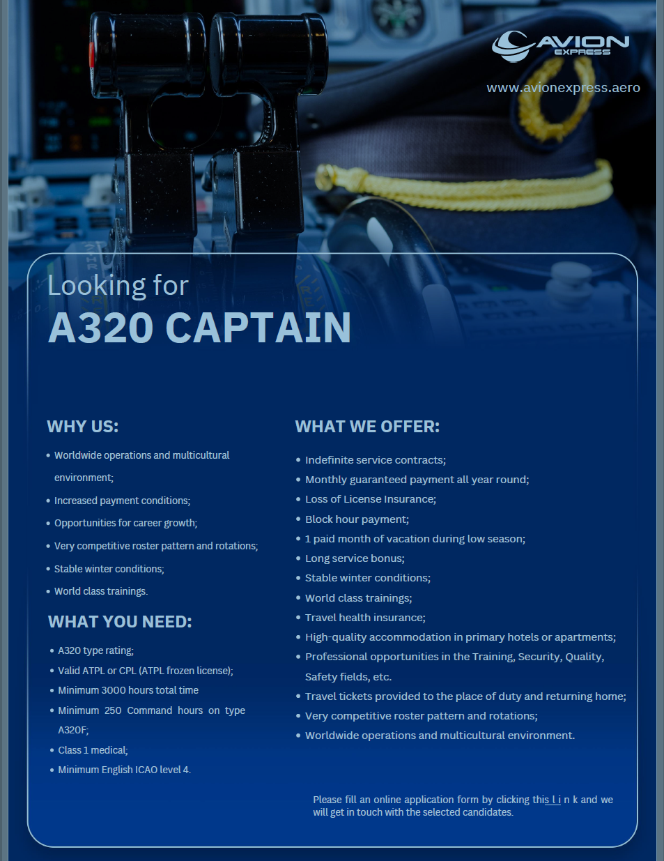 AVION Express招 A320 Captain - Sinopilot Organization